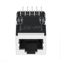 China LPJG16420DNL 1000 Base-T Tab Up Without Led 1x1 Port Integrated Magnetics RJ45 Transformer for sale