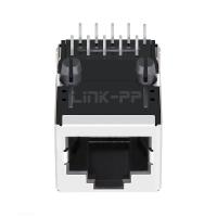 China LPJG16528DNL 1000 Base-T Tab Up Without Led 1x1 Port Magnetics RJ45 Transformer Jack for sale