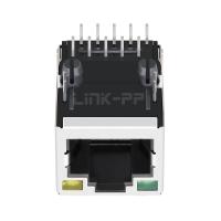 China LPJG16302BENL 1000 Base-T 1x1 Port RJ45 Female Connector 8P8C Tab Up G/Y Leds for sale
