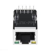 China Pulse JXD1-0019NL Compatible LINK-PP LPJG16464BDNL 100/1000 Base-T Tab Up Yellow/Green Led Single Port Shielded Connectors RJ45 Jack for sale