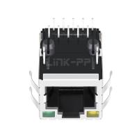 China Pulse JXD1-0025NL Compatible LINK-PP LPJG16459ADNL 100/1000 Base-T Tab Up Yellow/Green Led Single Port Shielded 8P8C Magnetic RJ45 Connector Price for sale