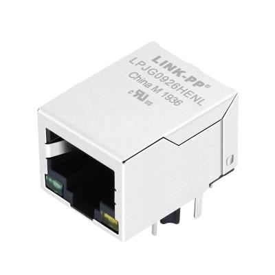 China Tyco 5-2337992-8 Compatible LINK-PP LPJG0926HENL 100/1000 Base-T POE+ RJ45 Magnetics Modular Jack Tab Down Green/Yellow Led for sale