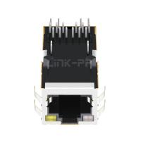 China LPJK6064AONL 100/1000 Base-T Tab Up Orange&Green/Yellow Led 1x1 Port POE+ RJ45 Networking Connector for sale