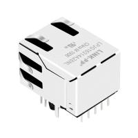 China LPJG16314A28NL 100/1000 Base-T Tab Up Green/Yellow Led Single Port Shielded RJ-45 Connector Module for sale