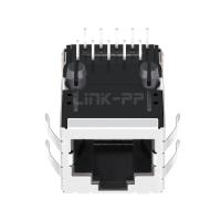 China LPJG16402CNL 100/1000 Base-T Tab Up Without Led 1 Port 10P8C RJ45 Connector with Magnetics for sale