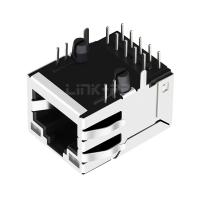 China LPJG16391A4NL 100/1000 Base-T Tab Up Single Port Shielded RJ45 Board Connector Green&Yellow/Green&Yellow Led for sale