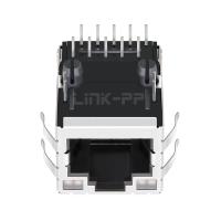 China LPJG16391A4NL 100/1000 Base-T Tab Up Single Port Shielded RJ45 Board Connector Green&Yellow/Green&Yellow Led for sale