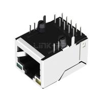 China LPJG16464BDNL 100/1000 Base-T Tab Up Yellow/Green Led Single Port Shielded Connectors RJ45 Jack for sale