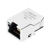 China LPJG19520BHNL 100/1000 Base-T Tab Up Green/Yellow Led Single Port Shielded RJ45 Connector Module for sale