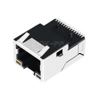 China LPJG19520BHNL 100/1000 Base-T Tab Up Green/Yellow Led Single Port Shielded RJ45 Connector Module for sale