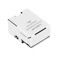 China LPJG19520BHNL 100/1000 Base-T Tab Up Green/Yellow Led Single Port Shielded RJ45 Connector Module for sale