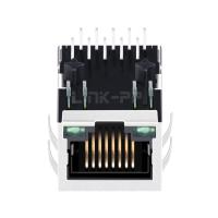 China LPJG0843GFNL 100/1000 Base-T Tab Down Green/Green Led 1 Port Ethernet RJ45 Magnetic Jack for sale