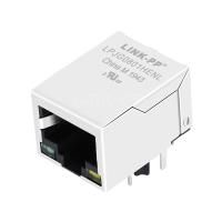 China LPJG0801HENL 100/1000 Base-T Tab Down Green/Yellow Led Single Port RJ45 Female PCB Connector for sale