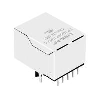 China LPJG0801HENL 100/1000 Base-T Tab Down Green/Yellow Led Single Port RJ45 Female PCB Connector for sale