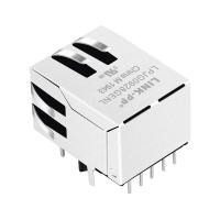 China LPJG0928GENL 100/1000 Base-T Tab Down Green/Yellow Led Single Port POE RJ45 Socket Connector for sale