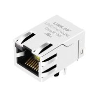 China LPJG17401AONL 100/1000 Base-T Tab Up Green&Orange/Yellow Led Single Port Industrial RJ45 Ethernet Connector for sale