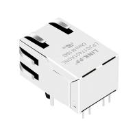 China LPJG17401AONL 100/1000 Base-T Tab Up Green&Orange/Yellow Led Single Port Industrial RJ45 Ethernet Connector for sale