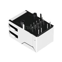 China LPJG17401AONL 100/1000 Base-T Tab Up Green&Orange/Yellow Led Single Port Industrial RJ45 Ethernet Connector for sale