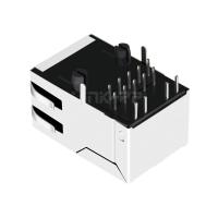 China LPJG17401AONL 100/1000 Base-T Tab Up Green&Orange/Yellow Led Single Port Industrial RJ45 Ethernet Connector for sale