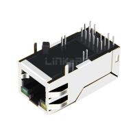 China LPJK2004AGNL 1000 Base-T Tab Up Yellow/Green Led Single Port POE+ Industrial Ethernet RJ45 Connector for sale