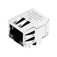 China LPJG0846GENL Cat5e Industrial RJ45 Jack Single Port 100/1000 Base-T Tab Down Green/Yellow Led for sale