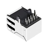 China LPJG16314CNL 100/1000 Base-T Tab Up Without Led Single Port 10 Pin RJ45 Jack with Magnetics for sale