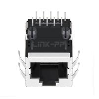 China LPJG16314CNL 100/1000 Base-T Tab Up Without Led Single Port 10 Pin RJ45 Jack with Magnetics for sale
