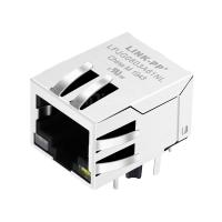 China LPJG0803A61NL 100/1000 Base-T Tab Down Green&Orange/Yellow Led 1 Port Industrial RJ45 Connector for sale