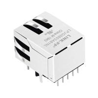 China LPJG0803A61NL 100/1000 Base-T Tab Down Green&Orange/Yellow Led 1 Port Industrial RJ45 Connector for sale
