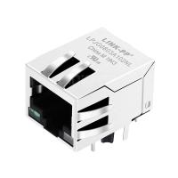 China LPJG0803A102NL 100/1000 Base-T Tab Down Green/Green&Yellow Led Single Port RJ45 Magnetic Connector for sale
