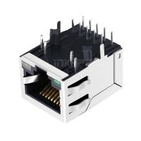 China LPJG0803A102NL 100/1000 Base-T Tab Down Green/Green&Yellow Led Single Port RJ45 Magnetic Connector for sale