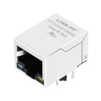 China LPJG4801BBNL 100/1000 Base-T Tab Down Green/Yellow Led 1 Port RJ45 Pcb Mount Jack for sale