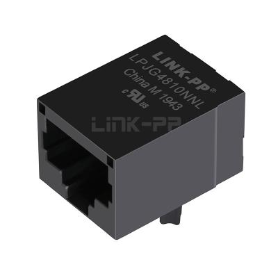 China LPJG4810NNL 100/1000 Base-T Tab Down Without Led Single Port UnShielded RJ45 Jack for sale