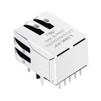 China LPJG4945ADNL 100/1000 Base-T Tab Down Yellow/Green Led Single Port Magnetic RJ45 Jack for sale