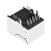 China LPJG16305BENL 1000 Base-T Tab UP Green/Yellow Led 1x1 Port Magnetic RJ45 Connector for sale