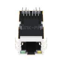 China LPJK4071AGNL 100/1000 Base-T Tab Up Yellow/Green Led 1x1 Port Shielded Connector RJ45 Jack for sale