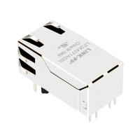 China LPJK4071AGNL 100/1000 Base-T Tab Up Yellow/Green Led 1x1 Port Shielded Connector RJ45 Jack for sale