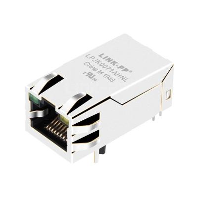China LPJK0071AHNL 100/1000 Base-T Tab Up Green/Yellow Led 1x1 Port 12 Pin Integrated RJ45 FastJack for sale
