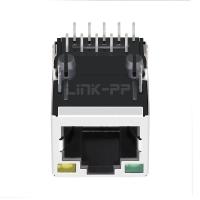 China LPJG16404BHNL 100/1000 Base-T Tab UP 1x1 Port RJ45 Female Connector With Green/Yellow Led for sale