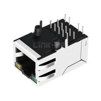 China LPJG17420AHNL 1000 Base-T Tab Up Green/Yellow Led Single Port RJ45 Female Connector for sale