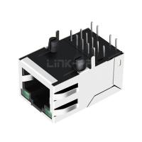 China LPJG17432AWNL 100/1000 Base-T Tab Up Single Port RJ45 Jack Green/Green Led for sale