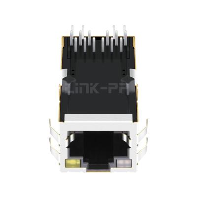 China Belfuse 0826-1X1T-JK-F Compatible LINK-PP Tab Up 5G Base-T 4PPoE Rj45 MagJack With Green&Orange/Yellow Leds for sale