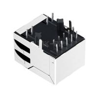 China LPJM4538GENL Single Port 5G Base-T RJ45 Jack Integrated Magnetics Tab Down Green/Yellow Led for sale