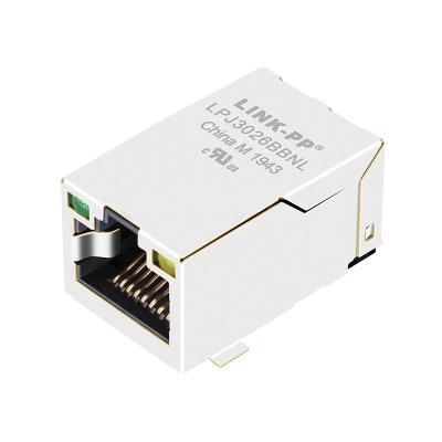 China LINK-PP LPJ3026BBNL 10/100 Base-T  Green/Yellow LED Tab Up SMT Vertical RJ45 Connector for sale