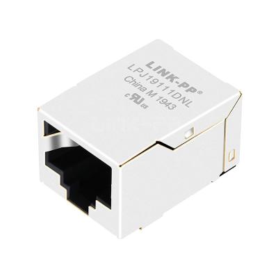 China LPJ19111DNL 10/100 Base-T  Without LED Tab Down SMD RJ45 Female Connector for sale
