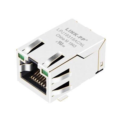 China LPJ19318ACNL 10/100 Base-T Tab Up Green/Green Led SMT Ethernet RJ45 Connector for sale