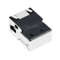 China LPJ19905AGNL 10/100 Base-T Tab Up Yellow/Green Led SMT Rj45 connector With Magnetics for sale