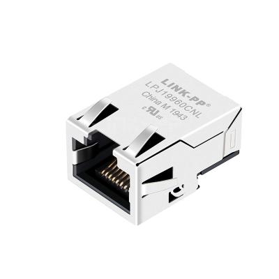 China LPJ19960CNL 10/100Mbps POE Ethernet SMT Ultra Low-Profile RJ45 Jack Tab Up Without Led for sale