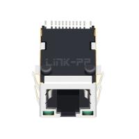 China LPJ19665ACNL 10/100 Base-T Tab Up Green/Green Led STM Integrated RJ45 Connector for sale