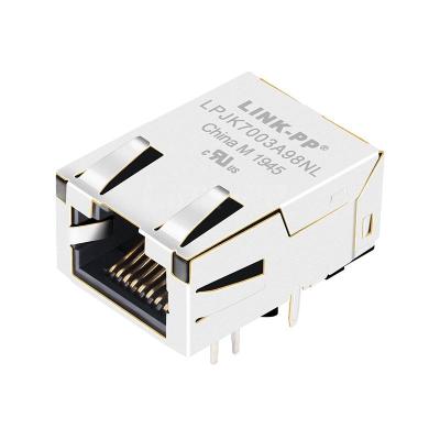 China Tyco 1368398-2 Compatible LINK-PP LPJK7003A98NL 10/100/1000 Base-T Orange&Green/Yellow LED Tab Up Low-Profile RJ45 Ethernet Connector Modules for sale